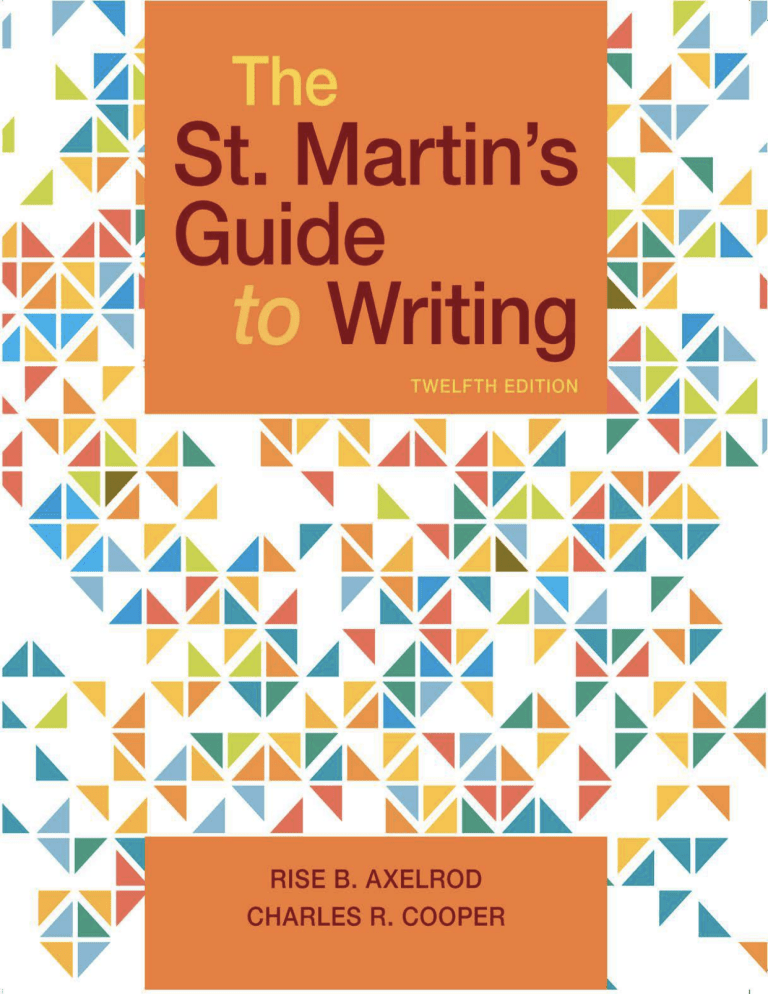 St. Martin's Guide to Writing: College Textbook