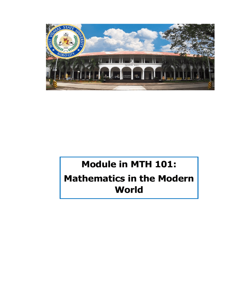 MTH 101 Module: Mathematics in the Modern World - WVSU (2020)