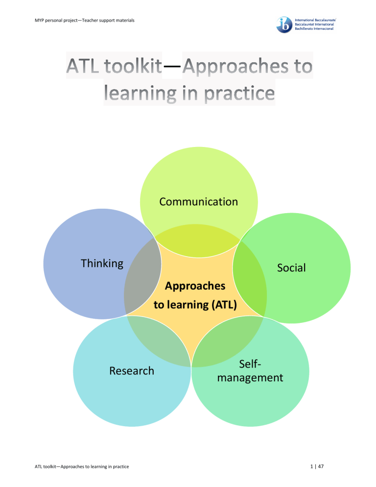 MYP Personal Project: Teacher Support Materials & ATL Skills