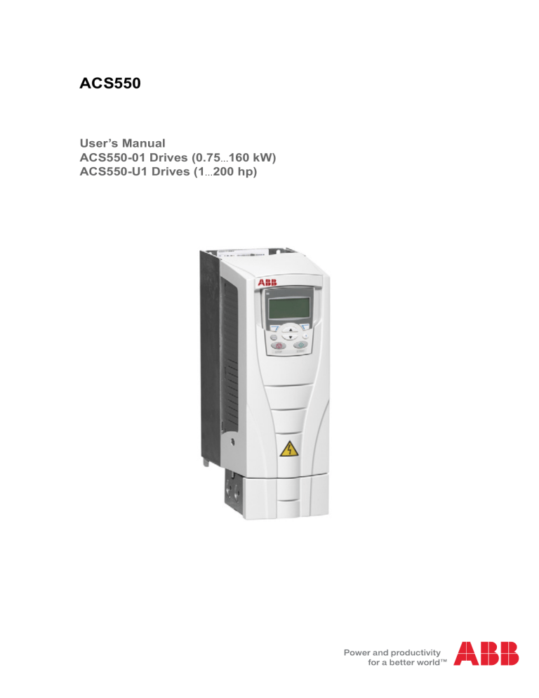 ACS550-01/U1 Drives User's Manual: Installation, Start-up, Control