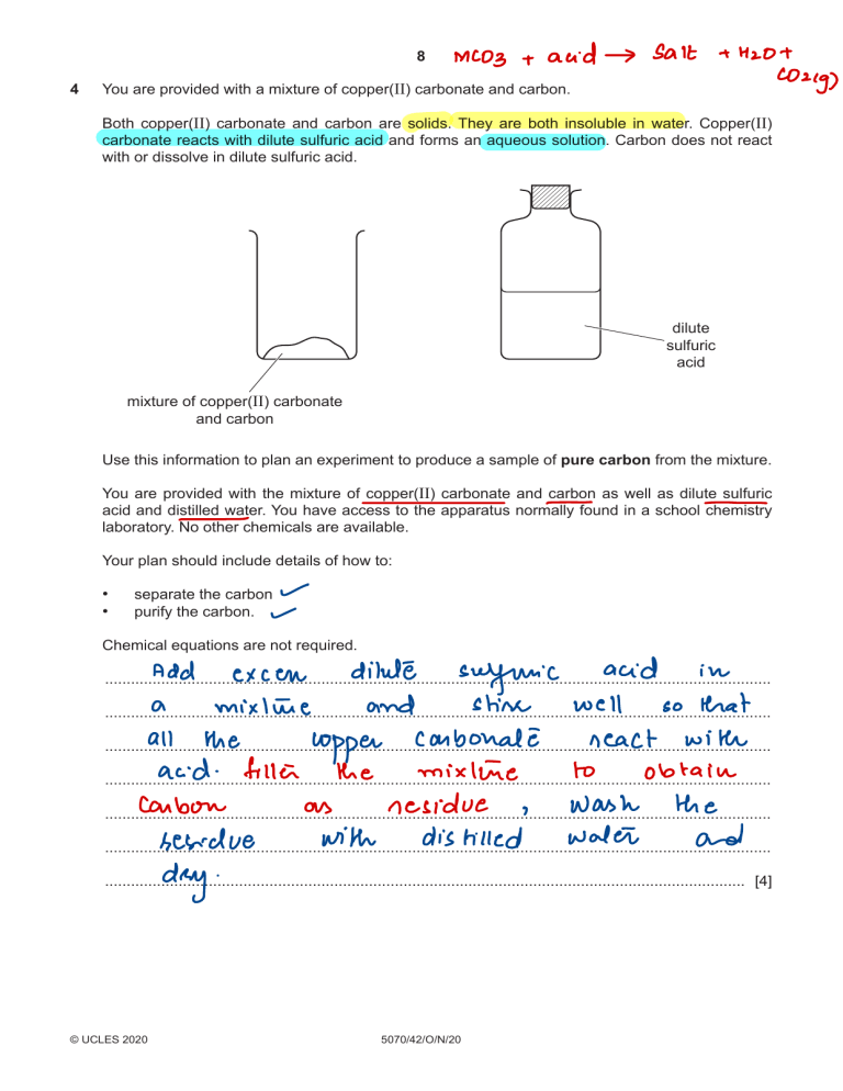 Chemistry Experiment: Separating Carbon from Mixture