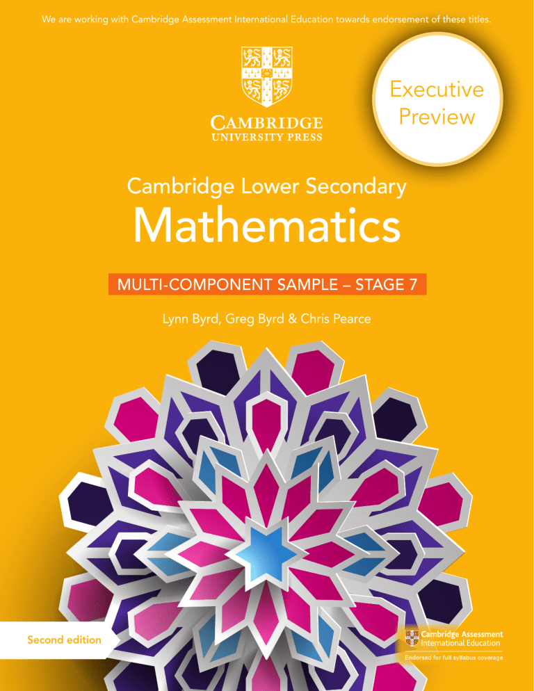 Cambridge Lower Secondary Mathematics Stage 7 Coursebook Preview