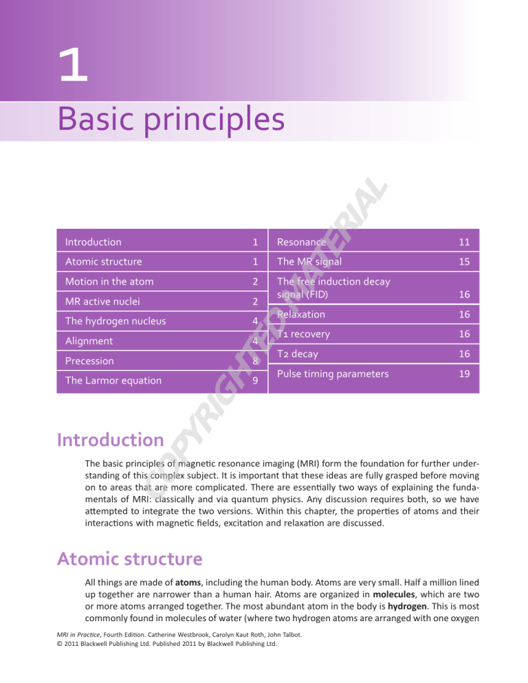 MRI Basic Principles: Atomic Structure