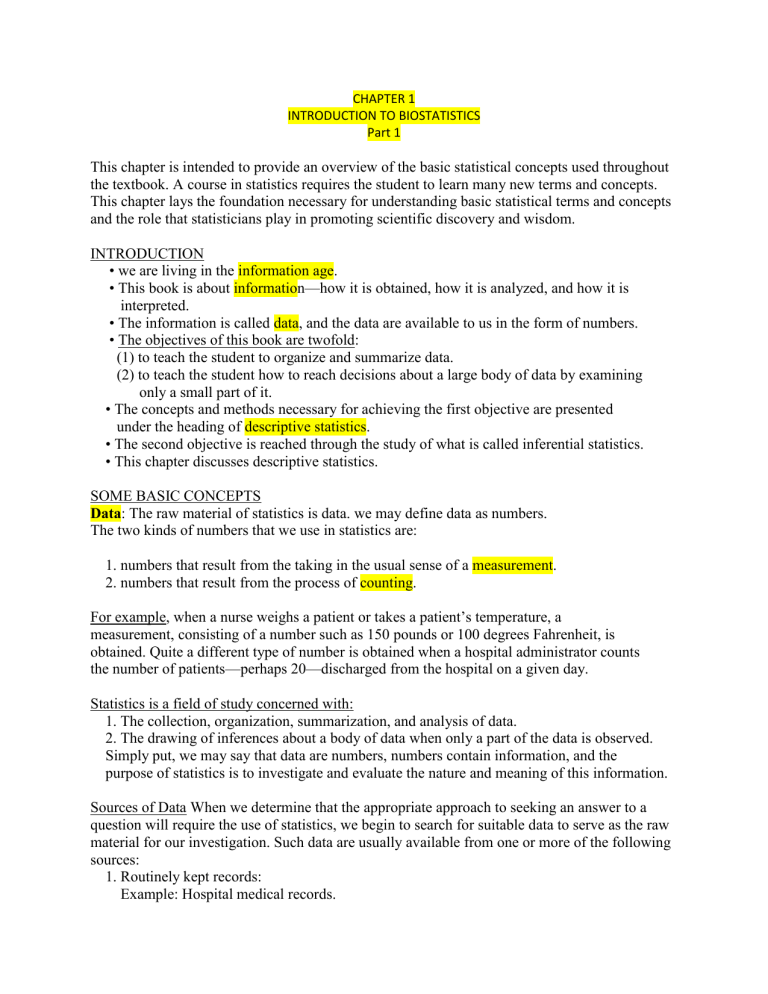Introduction to Biostatistics: Basic Concepts & Data Analysis