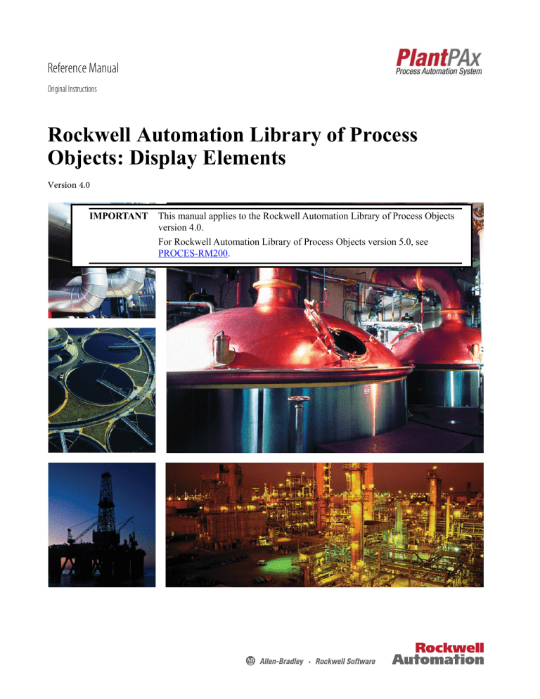 Rockwell Automation Library of Process Objects: Display Elements Manual ...