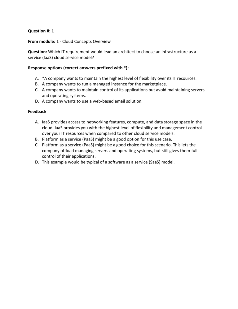 Cloud Computing Concepts & AWS Economics Practice Questions