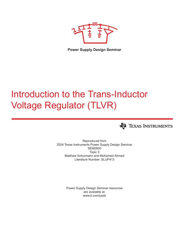 Introduction to Trans-Inductor Voltage Regulator (TLVR) Design