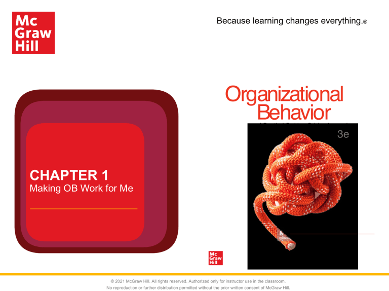 Organizational Behavior: Making OB Work for You