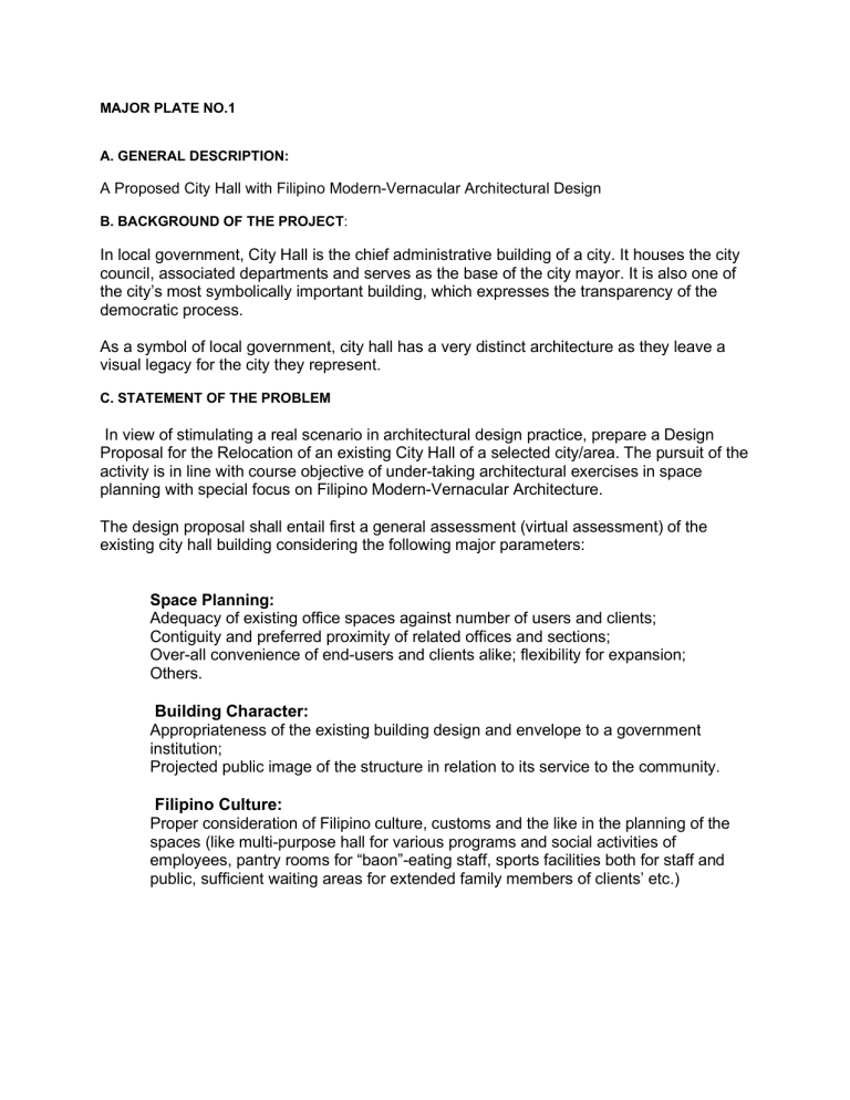City Hall Design Proposal: Filipino Modern-Vernacular Architecture