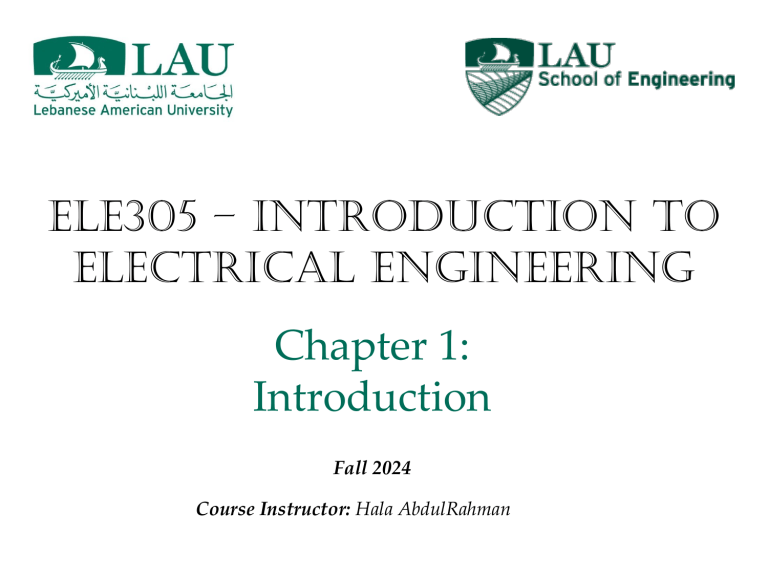 ELE305: Introduction to Electrical Engineering - Basic Concepts