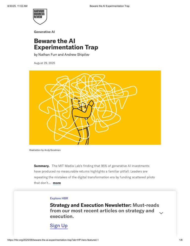 Beware the AI Experimentation Trap: Strategy for Measurable Returns