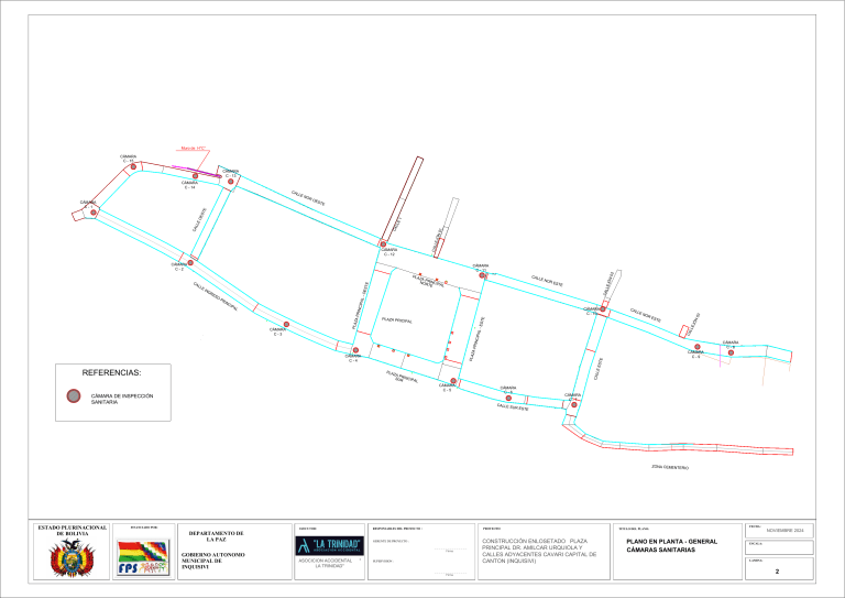 Sanitary Chambers General Plan - Inquisivi Construction Project