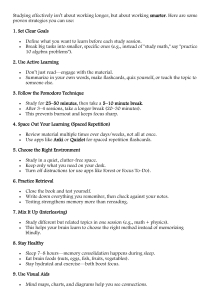Study Outline: Effective Study Strategies & Techniques