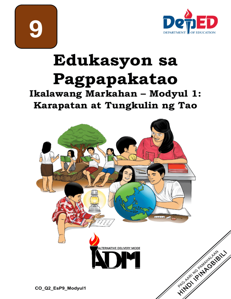 EsP Grade 9 Module 1: Karapatan at Tungkulin ng Tao (Rights & Duties)