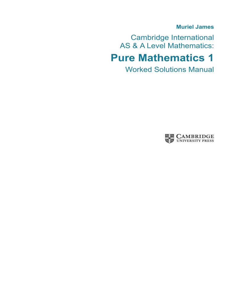 A Level Pure Math 1 Solutions