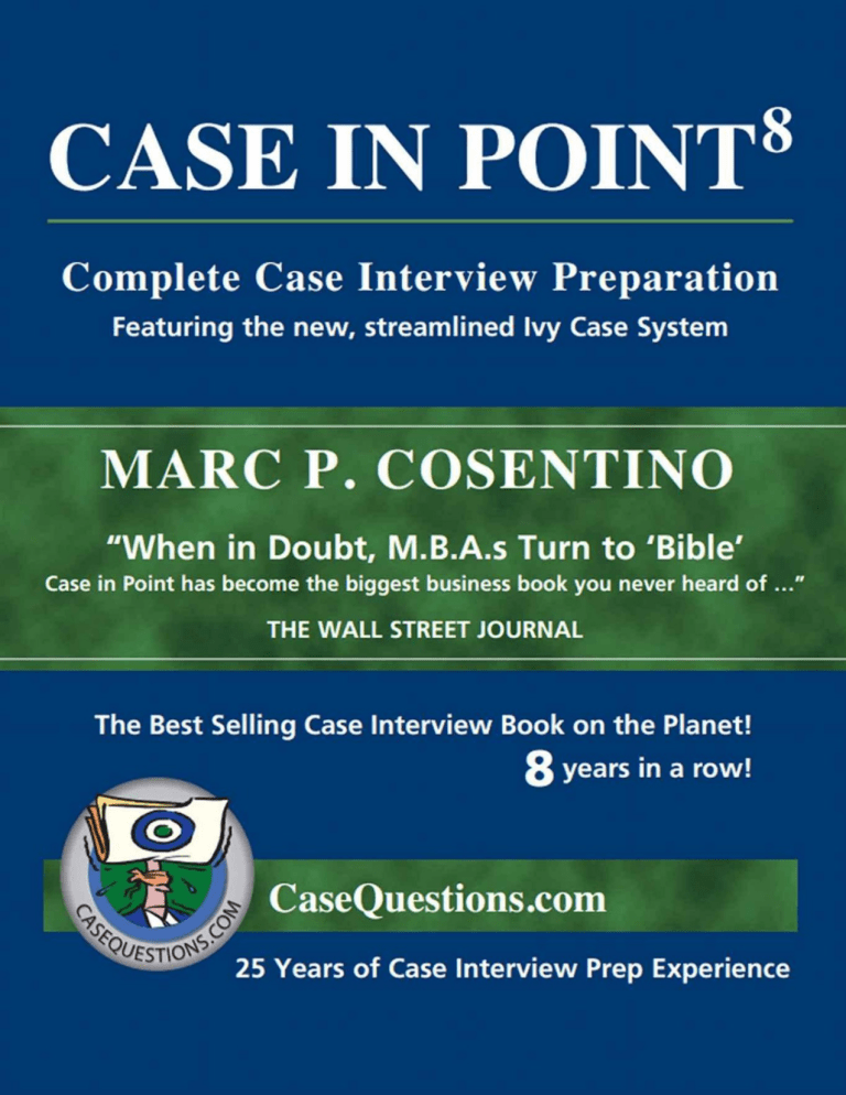 Case in Point: Complete Case Interview Preparation Guide (8th Ed.)