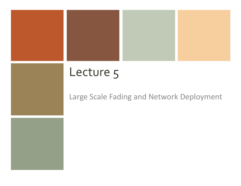 Large Scale Fading & Network Deployment: Path Loss Models Lecture