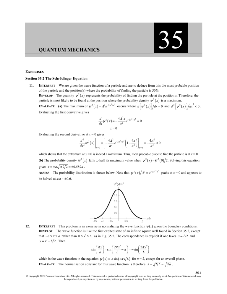 Quantum Mechanics Exercises: Schrödinger Equation & Potentials