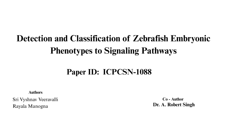 Zebrafish Embryo Phenotype Detection with Deep Learning