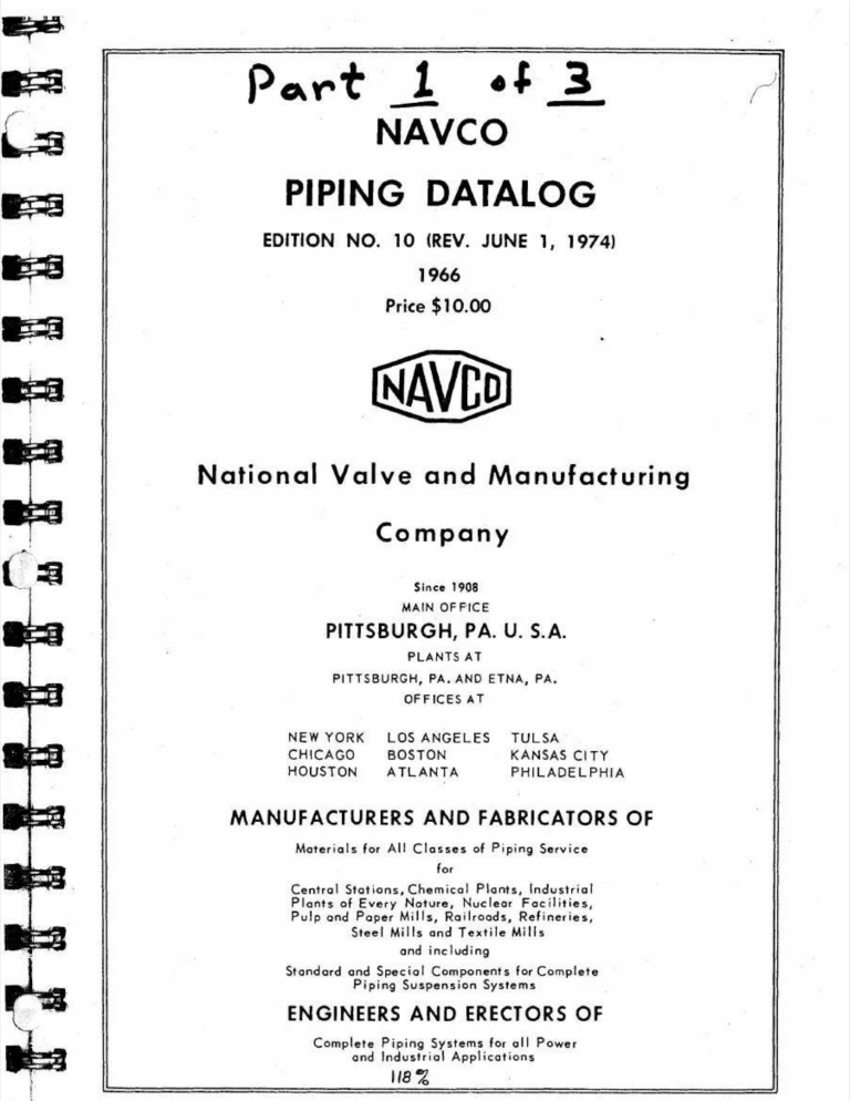 Piping Datalog: Materials, Dimensions & Pressure Ratings