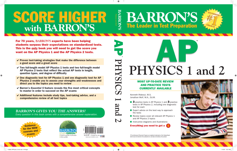 Barron's AP Physics 1 and 2 Test Prep Guide | Study & Practice