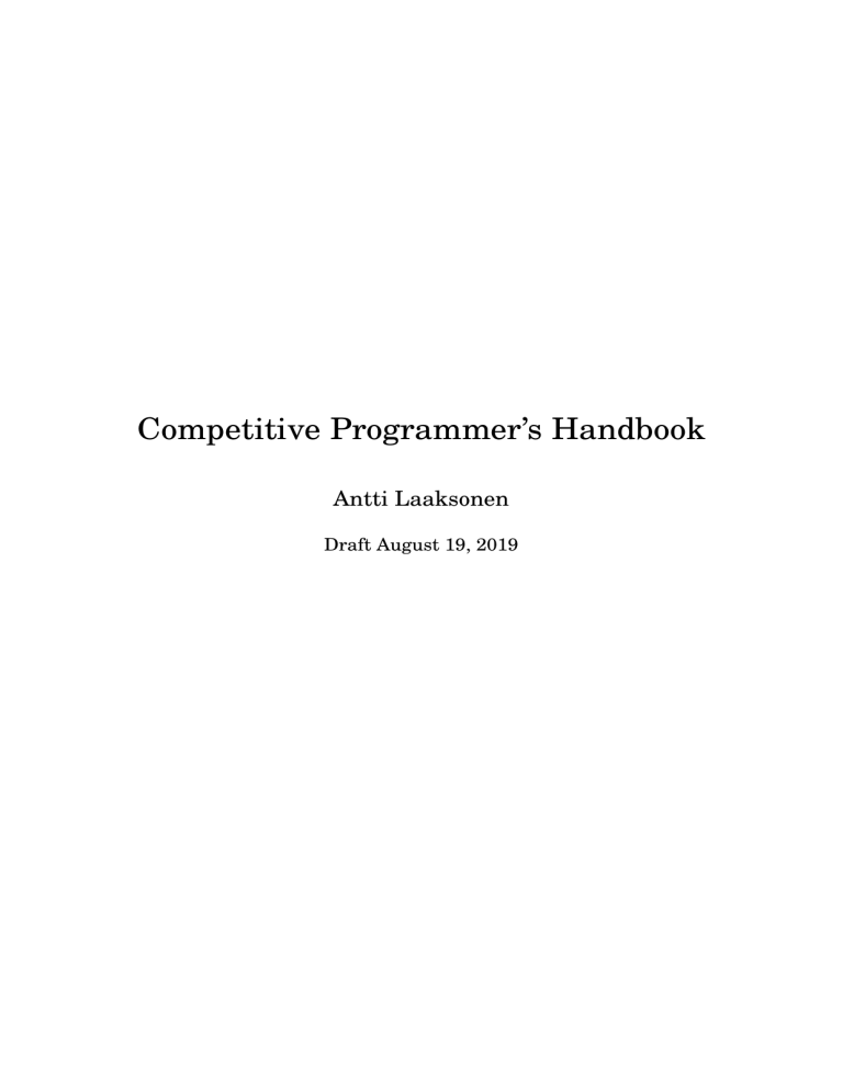 Competitive Programmer's Handbook: Algorithms & Data Structures Guide