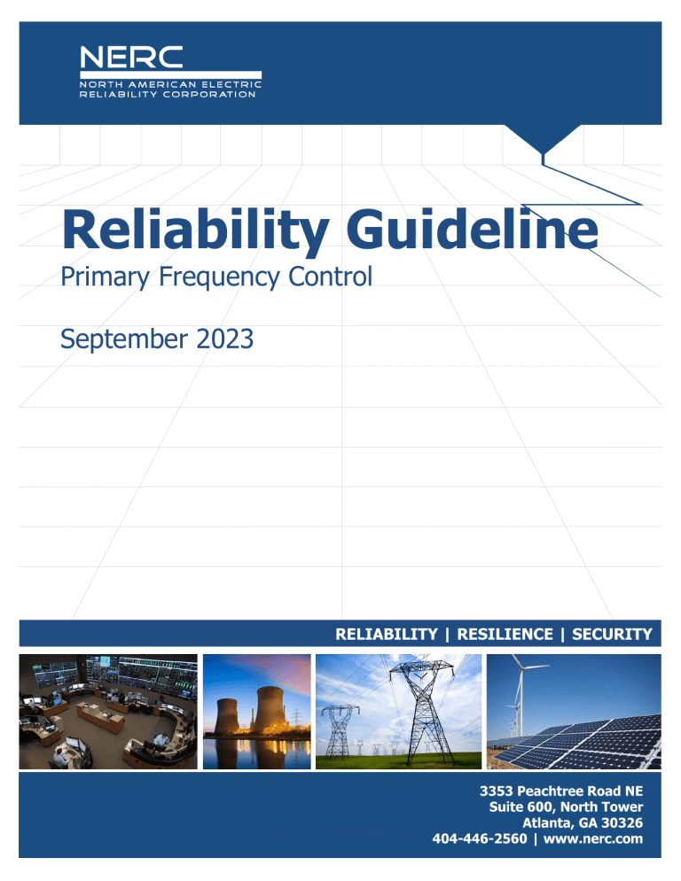 NERC Reliability Guideline: Primary Frequency Control (September 2023)