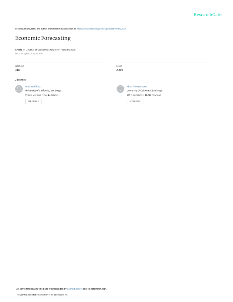 Economic Forecasting Article: Models & Evaluation
