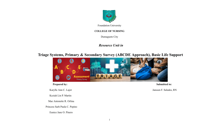 Triage Systems, ABCDE Approach & BLS for Emergency Nursing