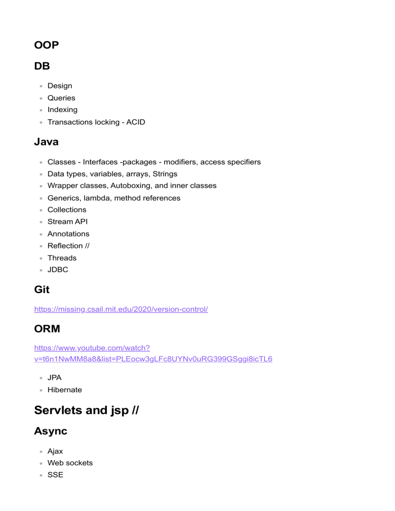 Java & Spring Framework Study Guide