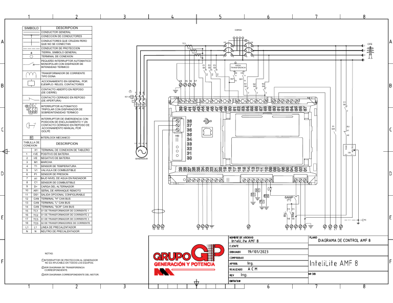 InteliLite AMF 8 Control Wiring Diagram - Generator Control System