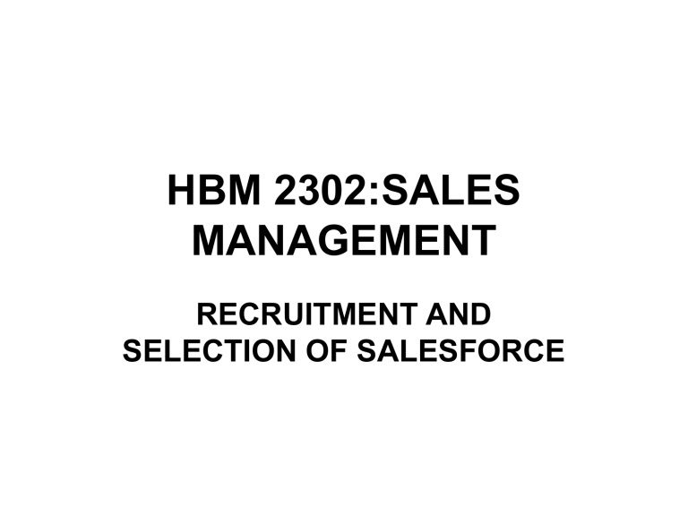 Salesforce Recruitment & Selection: A Management Guide