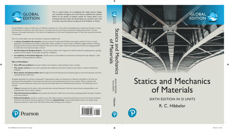 Statics and Mechanics of Materials Textbook, 6th Edition