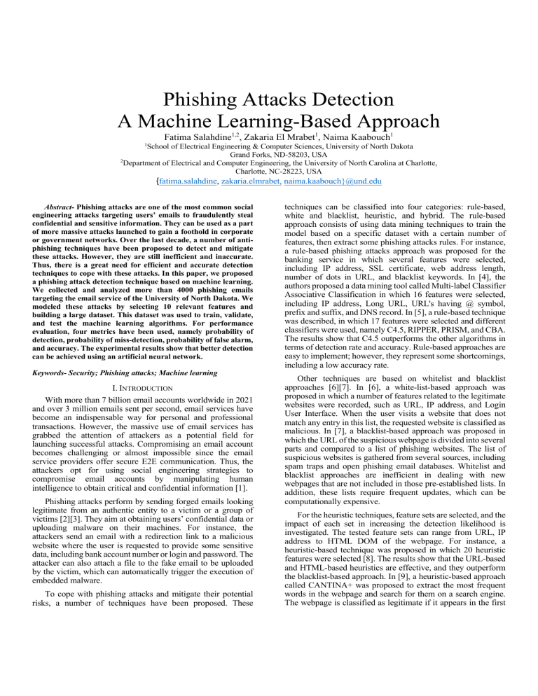 Phishing Attack Detection: Machine Learning Approach
