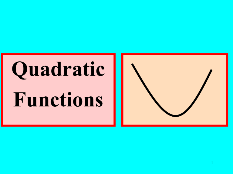 Quadratic & Polynomial Functions: Presentation