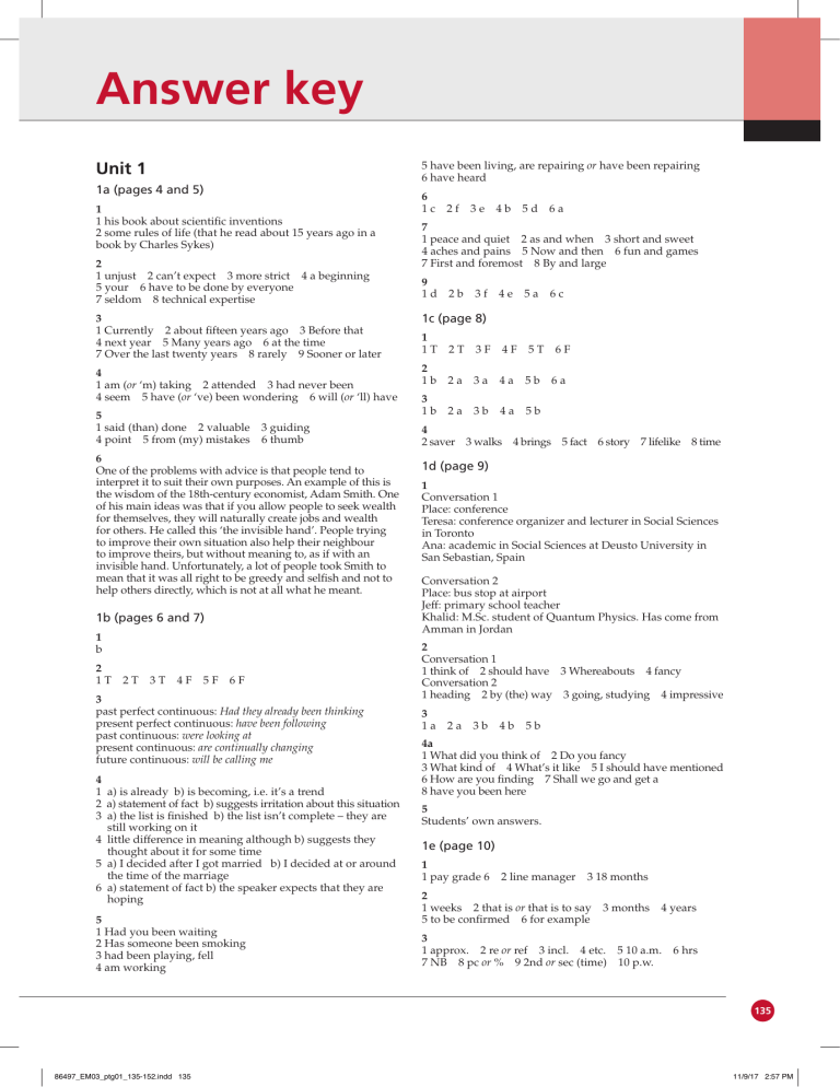 Answer Key - Language Learning Coursebook