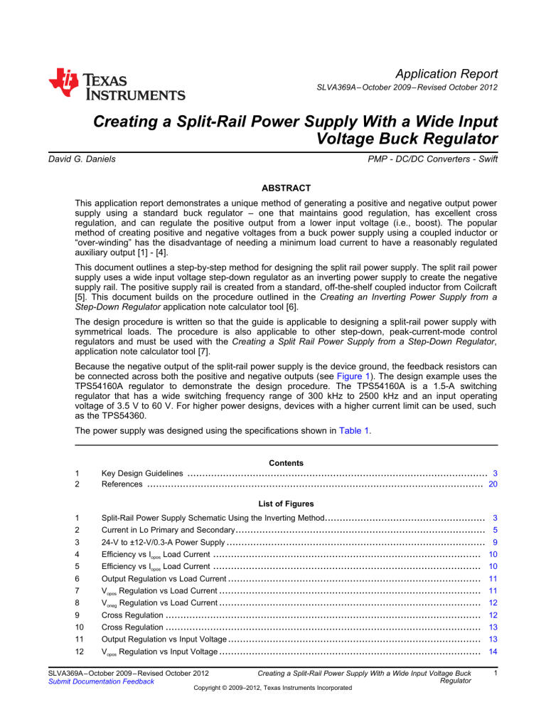 Split-Rail Power Supply Design with Buck Regulator