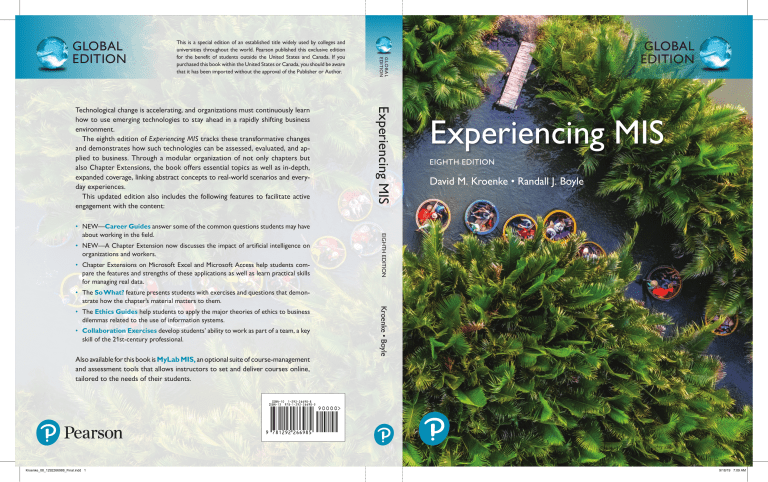 Experiencing MIS: 8th Edition Textbook