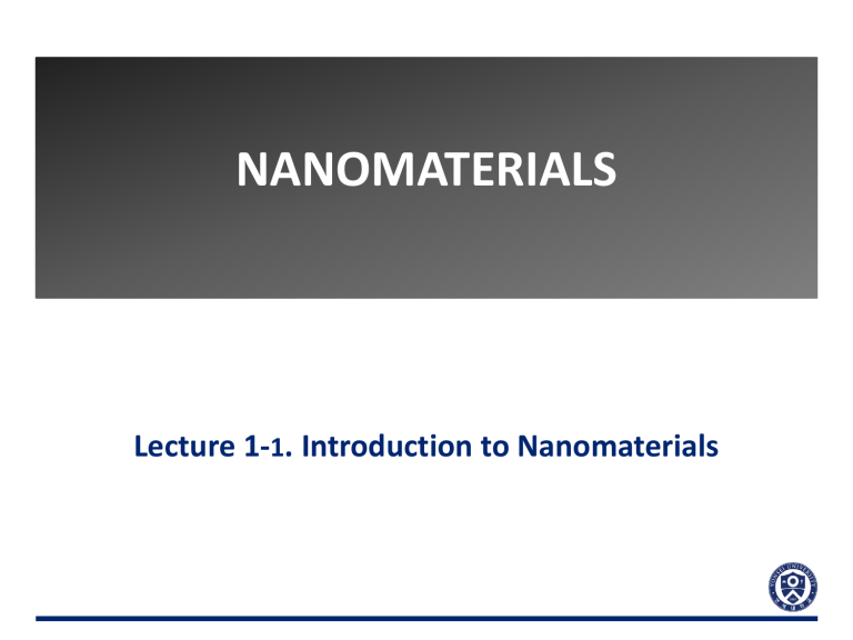 Nanomaterials: Introduction & Classification
