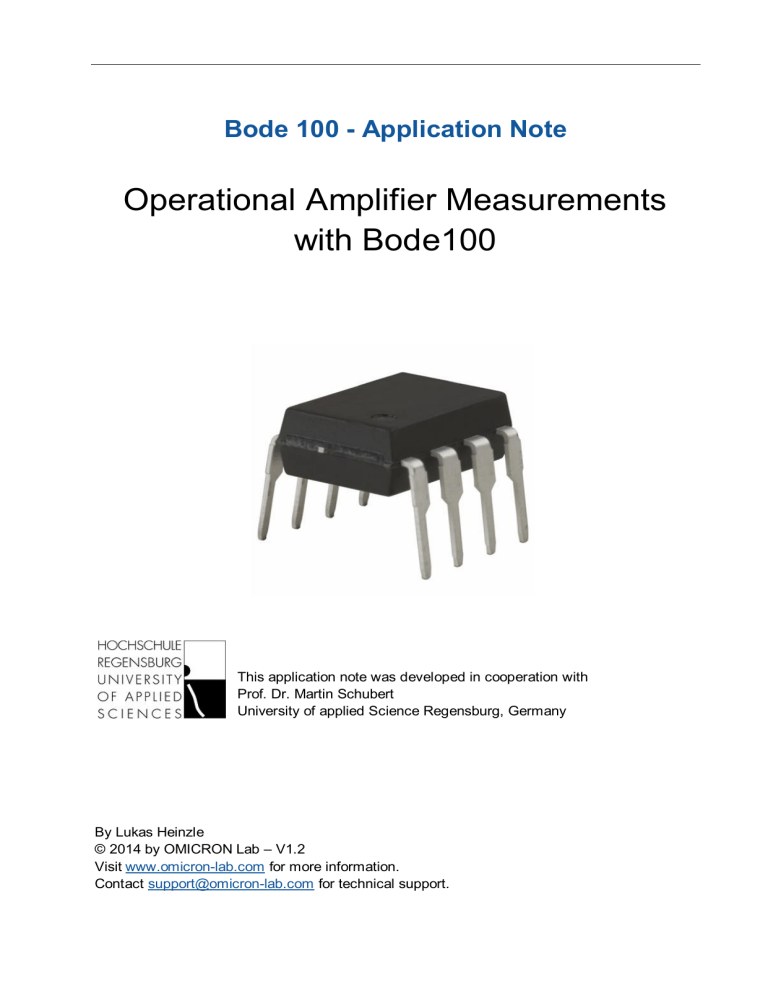 Bode 100: Op-Amp Open Loop Gain & Phase Measurements Application Note