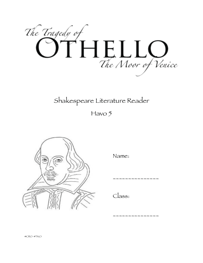 Shakespeare Literature Reader: Othello Study Guide for Havo 5