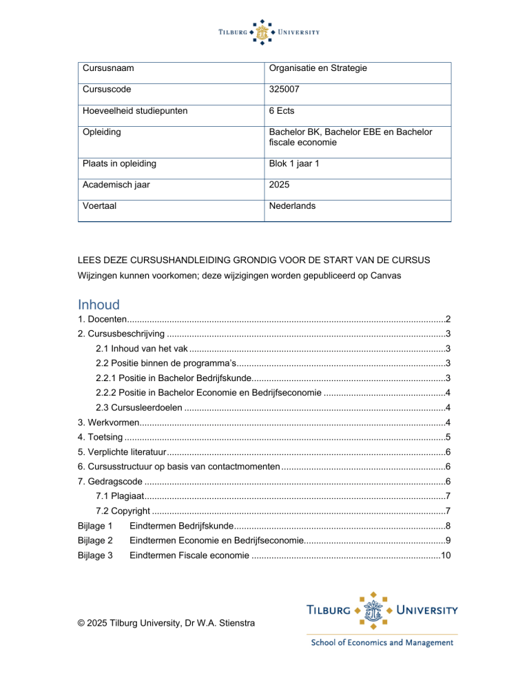 Organisatie en strategie2025Syllabus