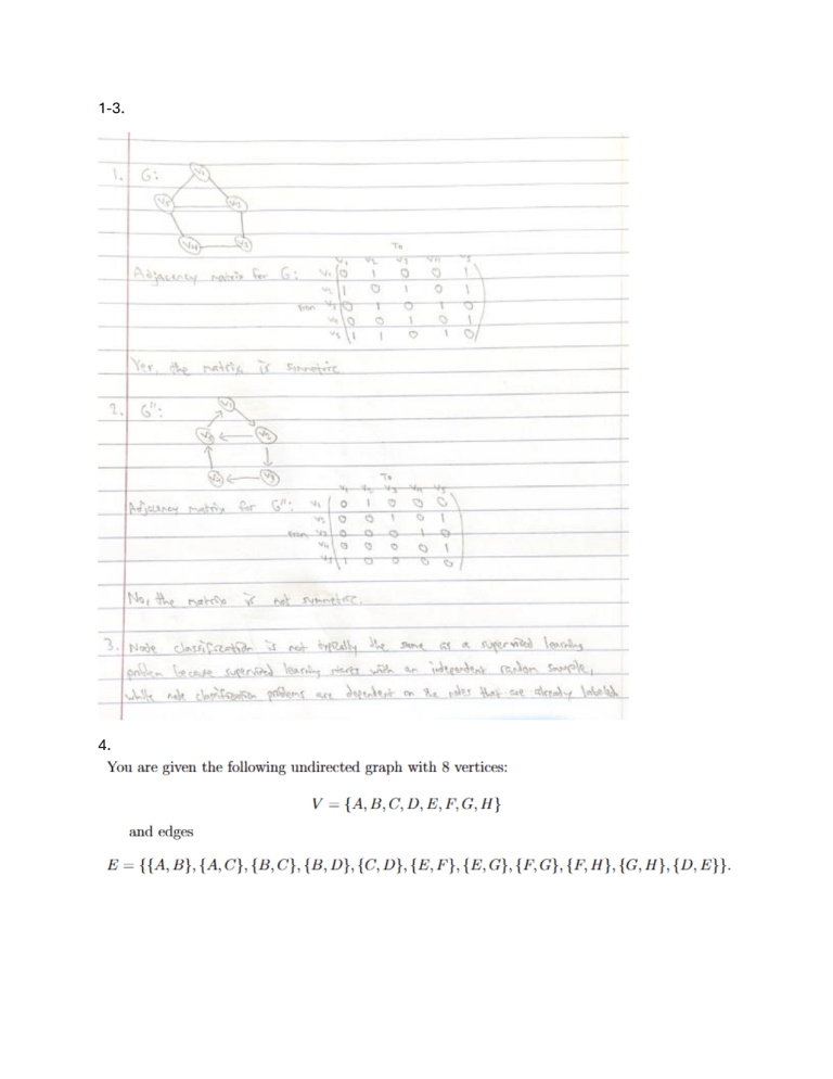 Graph Theory Problems: Adjacency Matrices & Community Detection