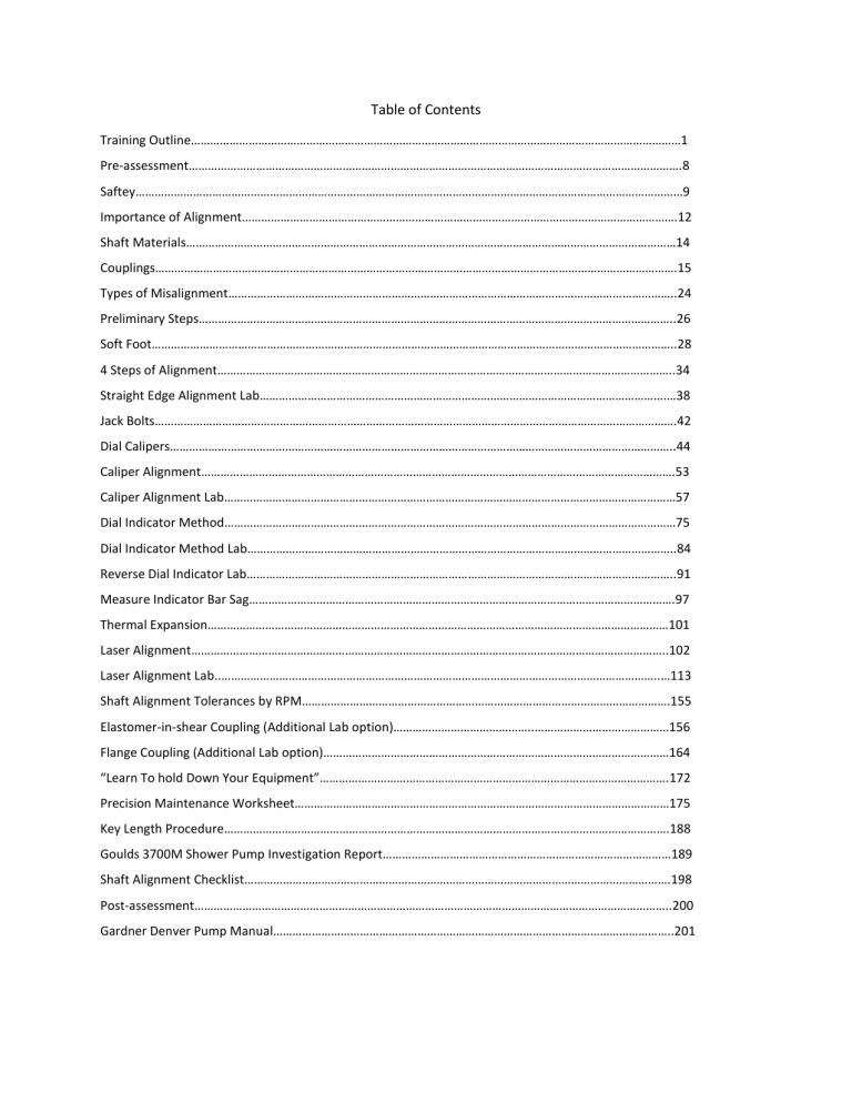 Shaft Alignment Training Manual