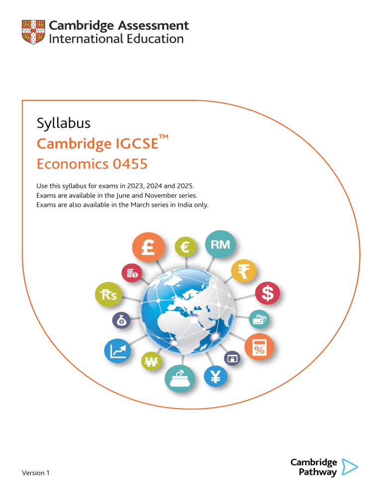 Cambridge IGCSE Economics 0455 Syllabus (2023-2025)