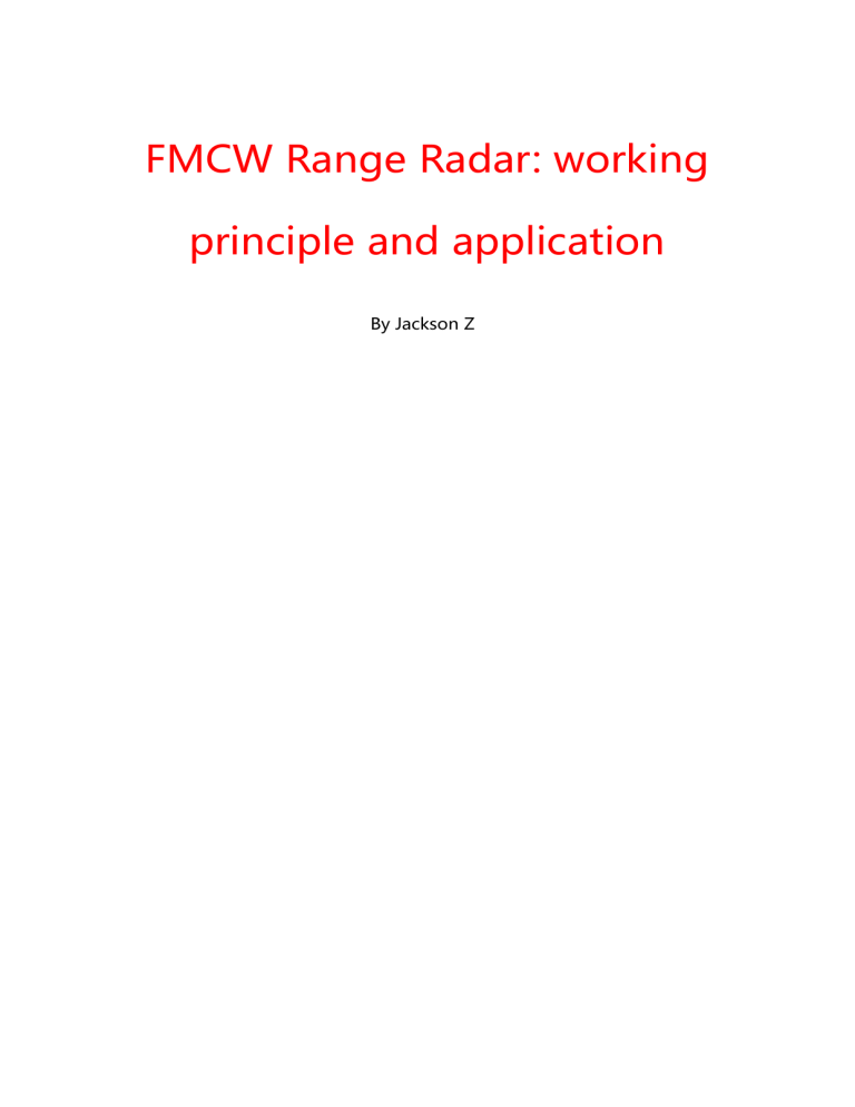 FMCW Radar: Working Principle & Application