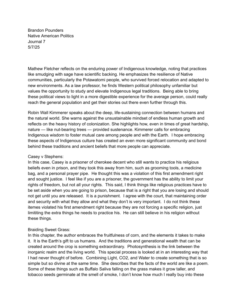 Native American Politics & Indigenous Knowledge Journal