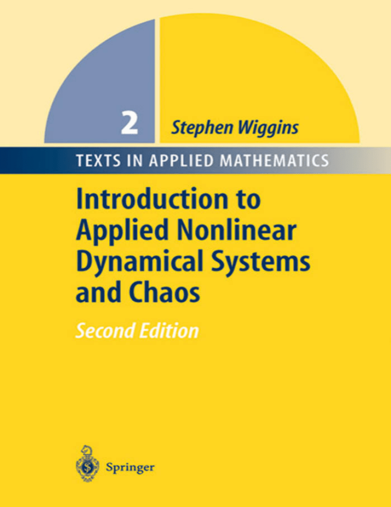 Introduction to Applied Nonlinear Dynamical Systems and Chaos - Stephen ...