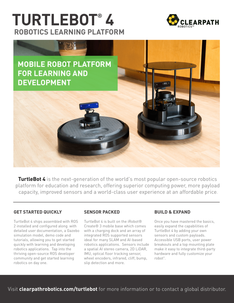TurtleBot 4: Robotics Learning Platform - Product Brochure