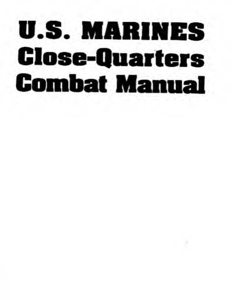 U.S. Marines Close Quarters Combat Manual